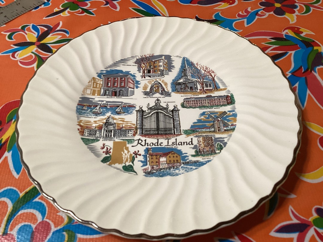 Vintage Ceramic Souvenir Plate- Rhode Island - Etsy