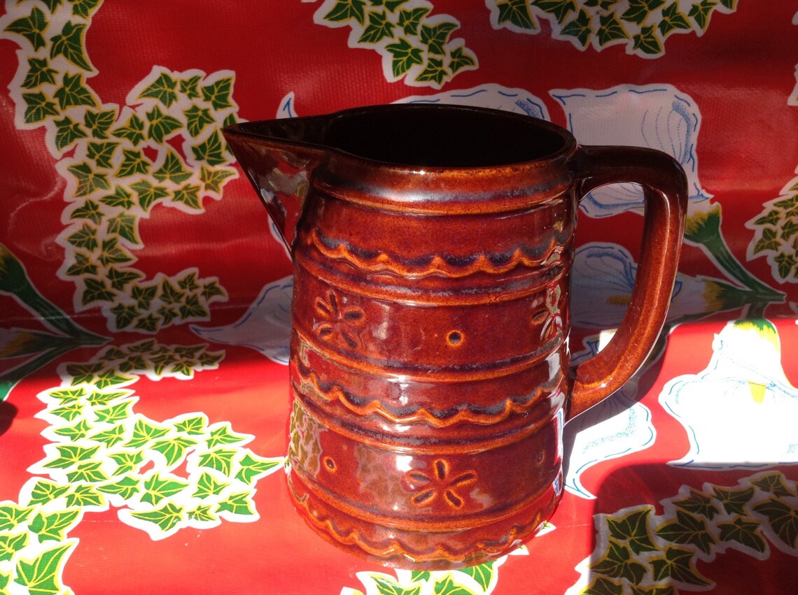 Small Marcrest Daisy Dot Stoneware Pitcher - Etsy