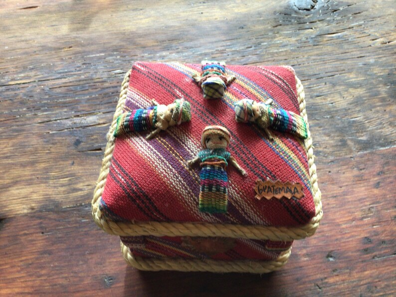 Vintage Guatemalan Folk Art Textile Embellished Lidded Box - Etsy