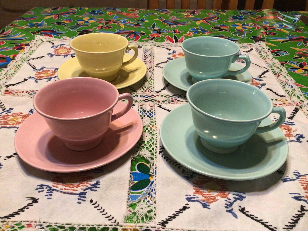 Vintage Set of 4 Lu Ray Pastel China Cup and Saucer Sets - Etsy