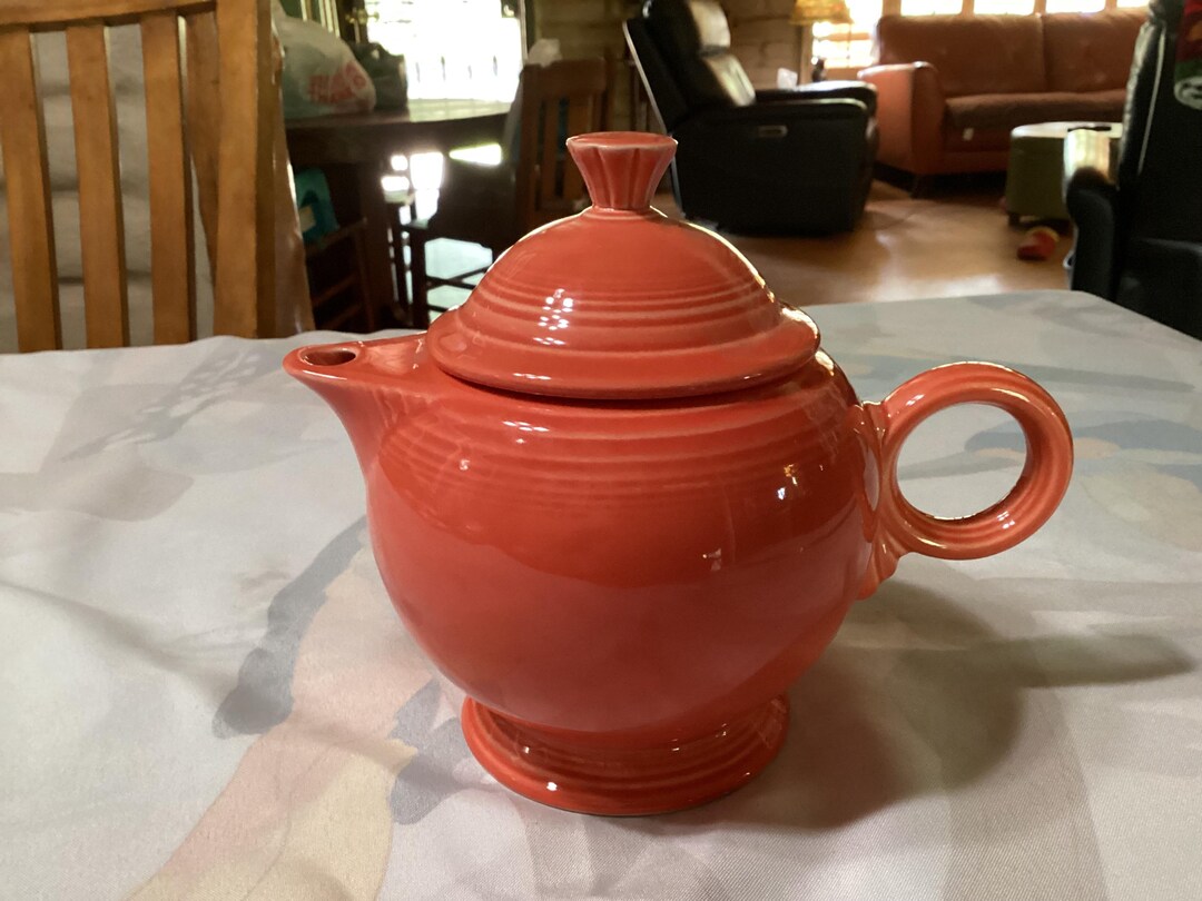 Vintage Fiesta Pottery Rare Persimmon Ring Teapot- USA - Etsy