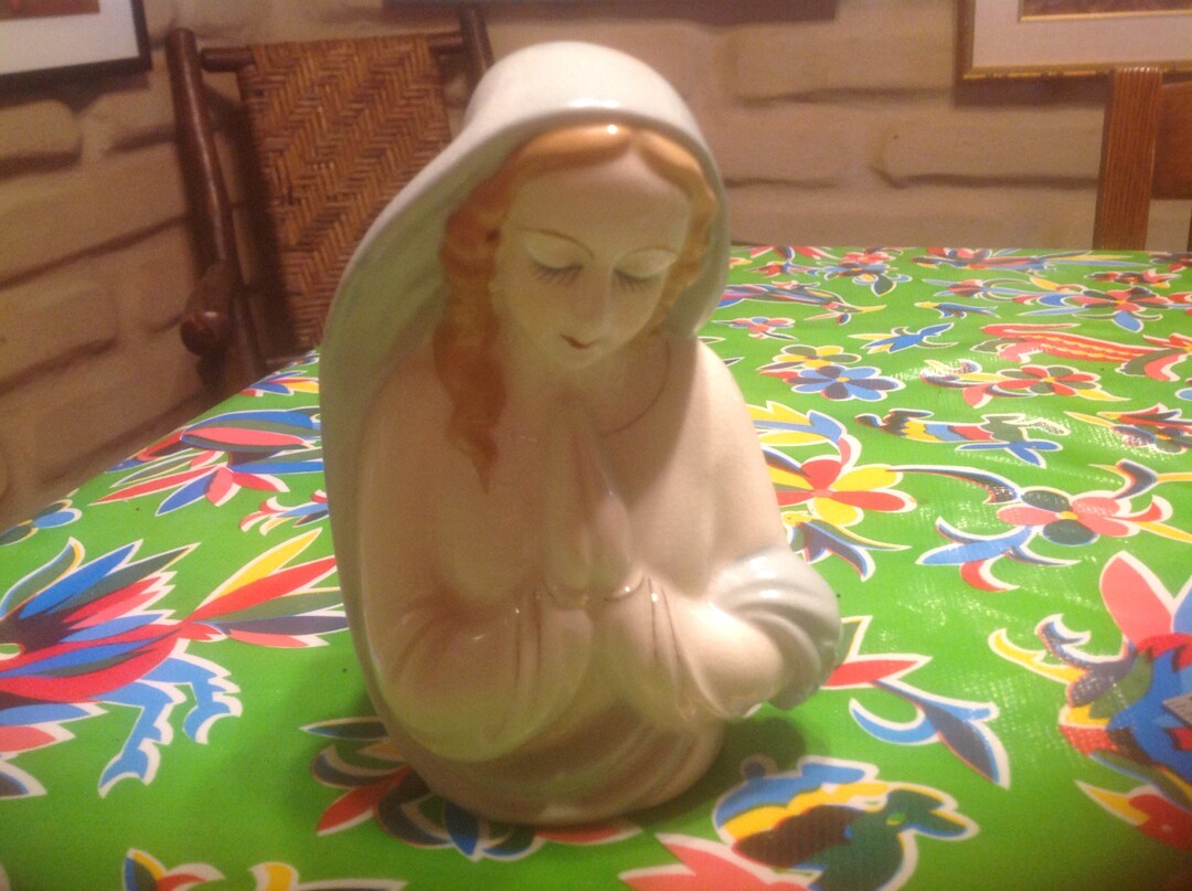 Vintage Hand Painted Virgin Mary Ceramic Pottery Planter- Japan - Etsy