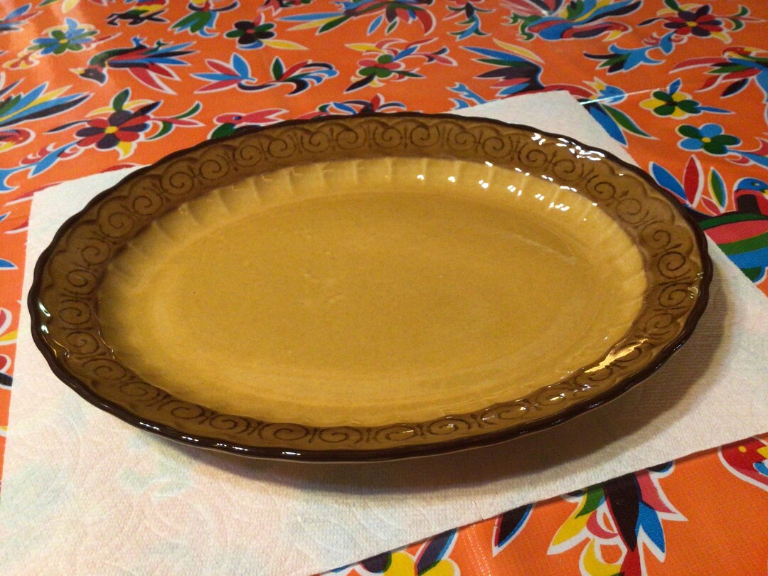 Vintage Metlox Vernon Ware San Fernando Gold Ceramic Oval Platter or ...