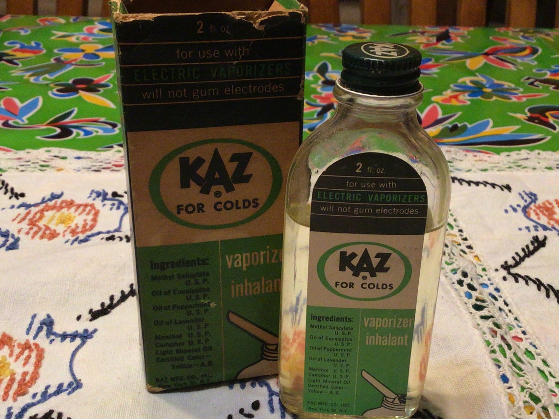 Vintage Kaz for Colds Vaporizer Inhalant Bottle in Original - Etsy