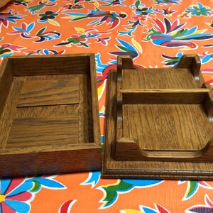 Vintage Lidded Hand Crafted Wooden Bridge Card Case or Holder - by ...