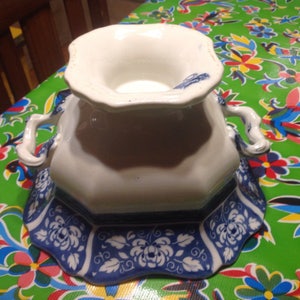 Vintage Whieldon Ware China Corona Pattern Flow Blue Centerpiece Bowl ...