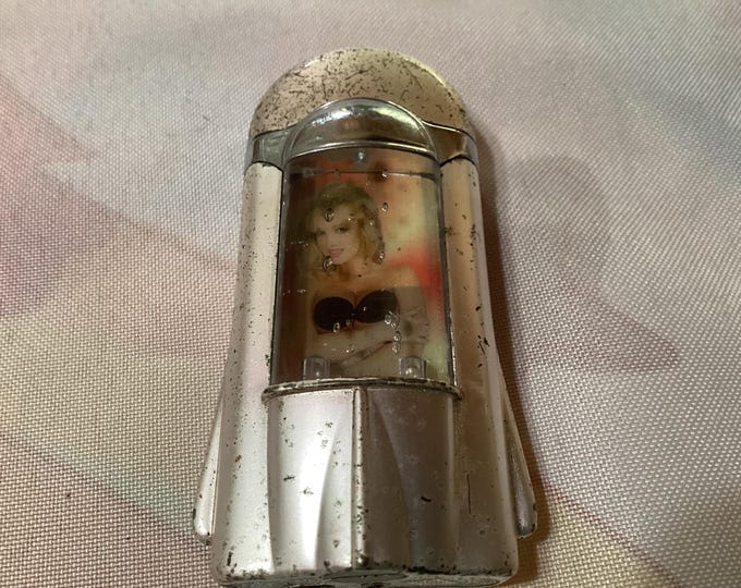 Vintage Pin up Rocket Shaped Metal Cigarette Lighter With Blonde ...