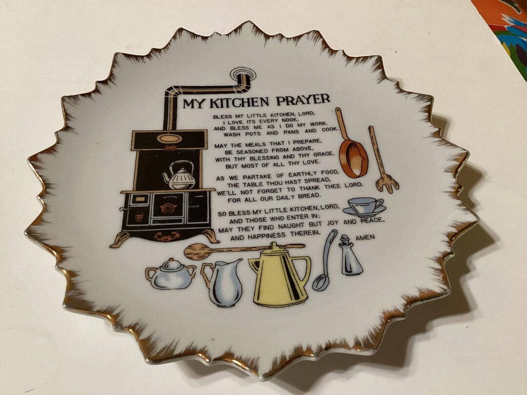 Vintage my Kitchen Prayer Wall Plate Japan - Etsy