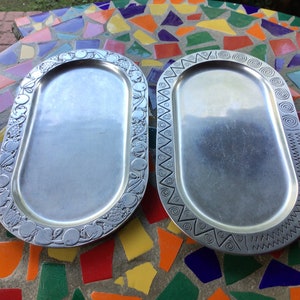 Vintage Wilton Armetale Pair of Pewter Oval Platters or Party Trays ...