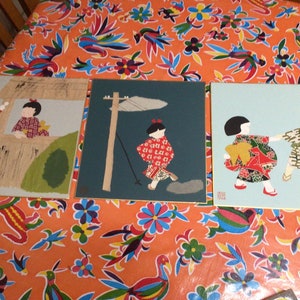 Vintage Japanese Chigiri-e, Torn Paper Art on a Shikishi Board ...