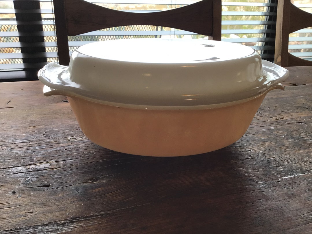 Vintage Fire King Ovenproof Peach or Marigold Luster Ware Oval Baking ...