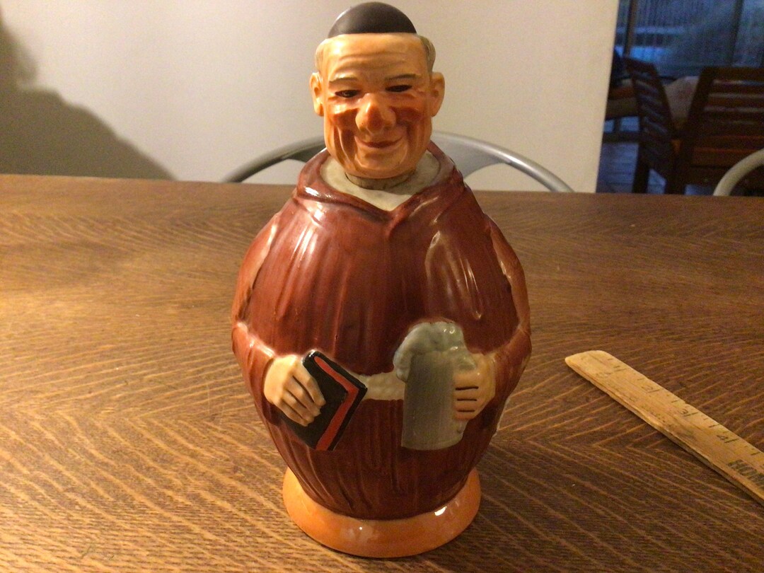 Vintage Ceramic Hand Painted Monk Decanter- Germany - Etsy