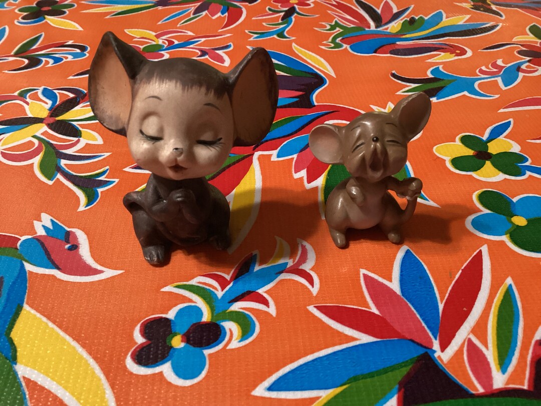 Vintage Ceramic Hand Painted Mouse Figurines, Praying Mouse, Crying ...