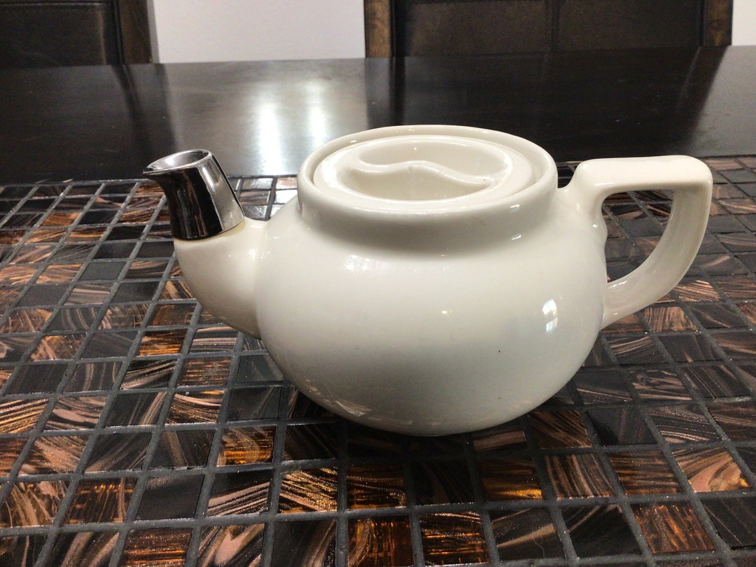 Vintage Hall Heavy White Restaurant Ware Ball Teapot With - Etsy