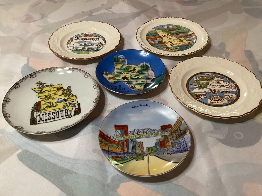 Vintage Ceramic Souvenir State or City Plates- Mississippi, Idaho ...