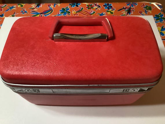 Vintage mid century modern Samsonite red and brown tr… - Gem