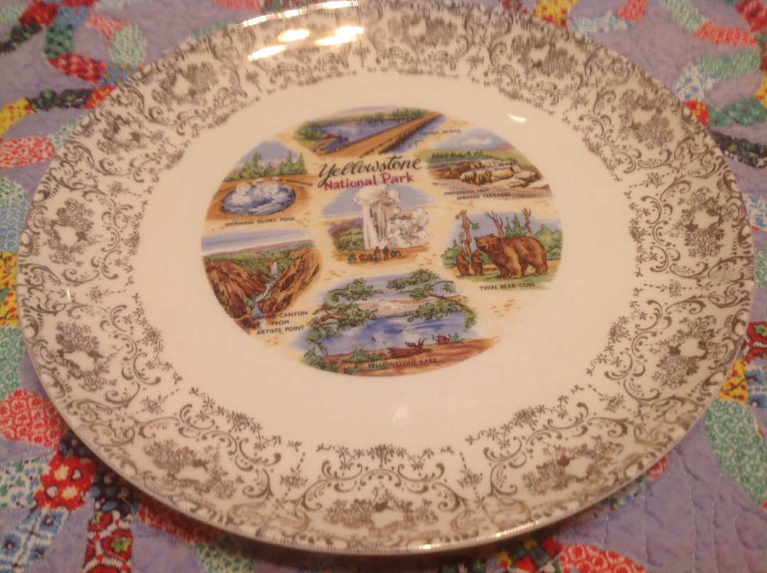 Vintage Ceramic Souvenir Dish- Yellowstone National Park - Etsy
