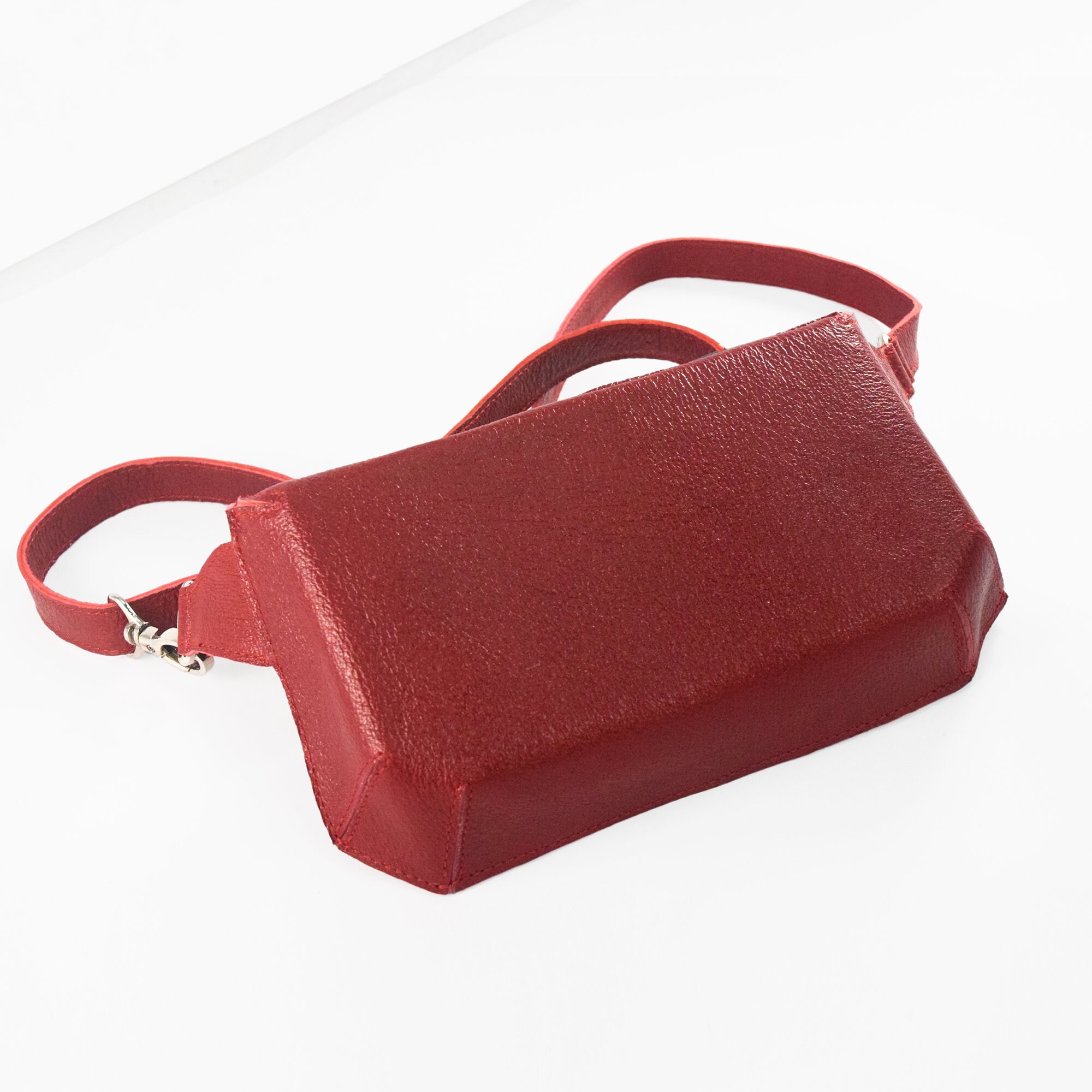 Red Leather Waist Bag for Women - Etsy