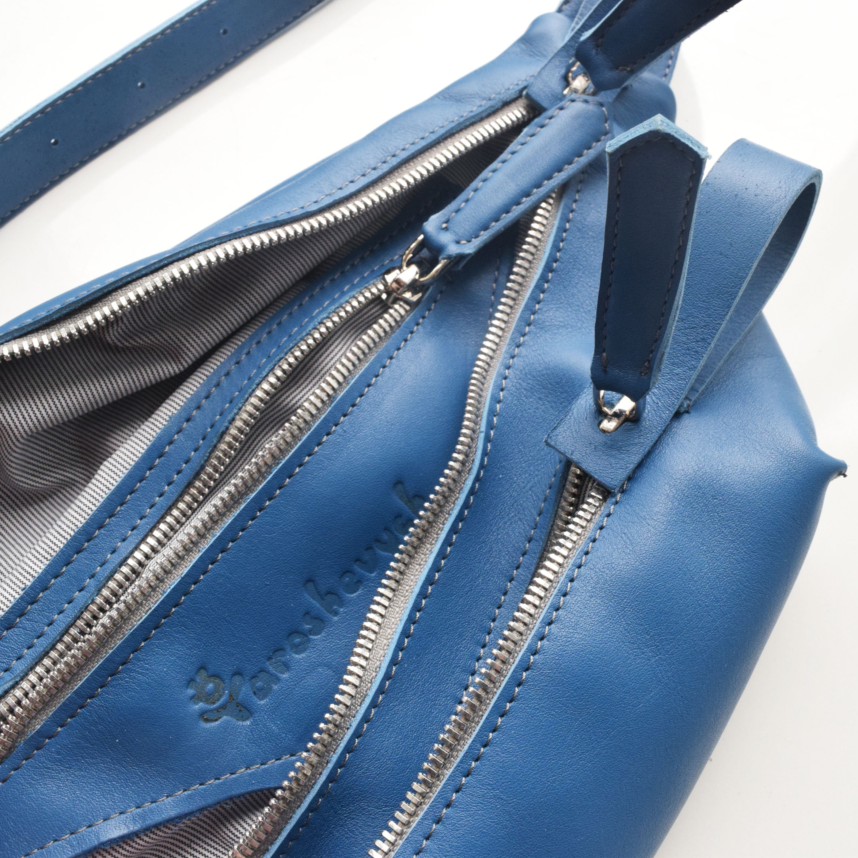 Bright Blue Smooth Leather Fanny Pack for Women or Men - Etsy