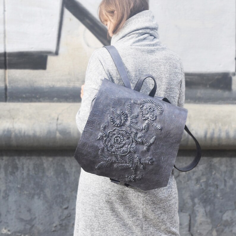 Braided and Decorated Leather Womens Backpack for 13 Inches - Etsy