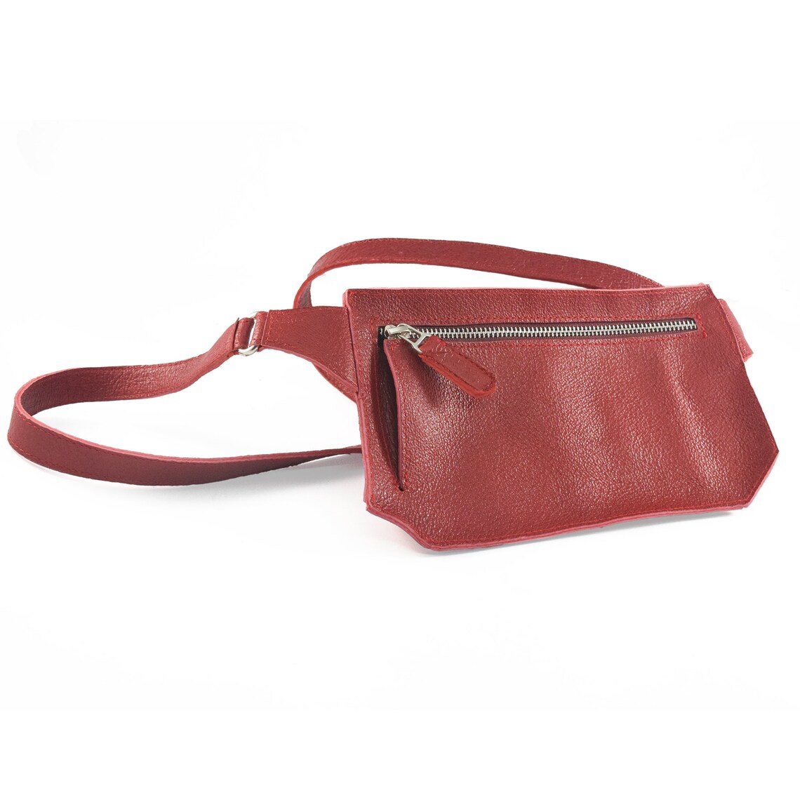 Red Leather Waist Bag for Women - Etsy