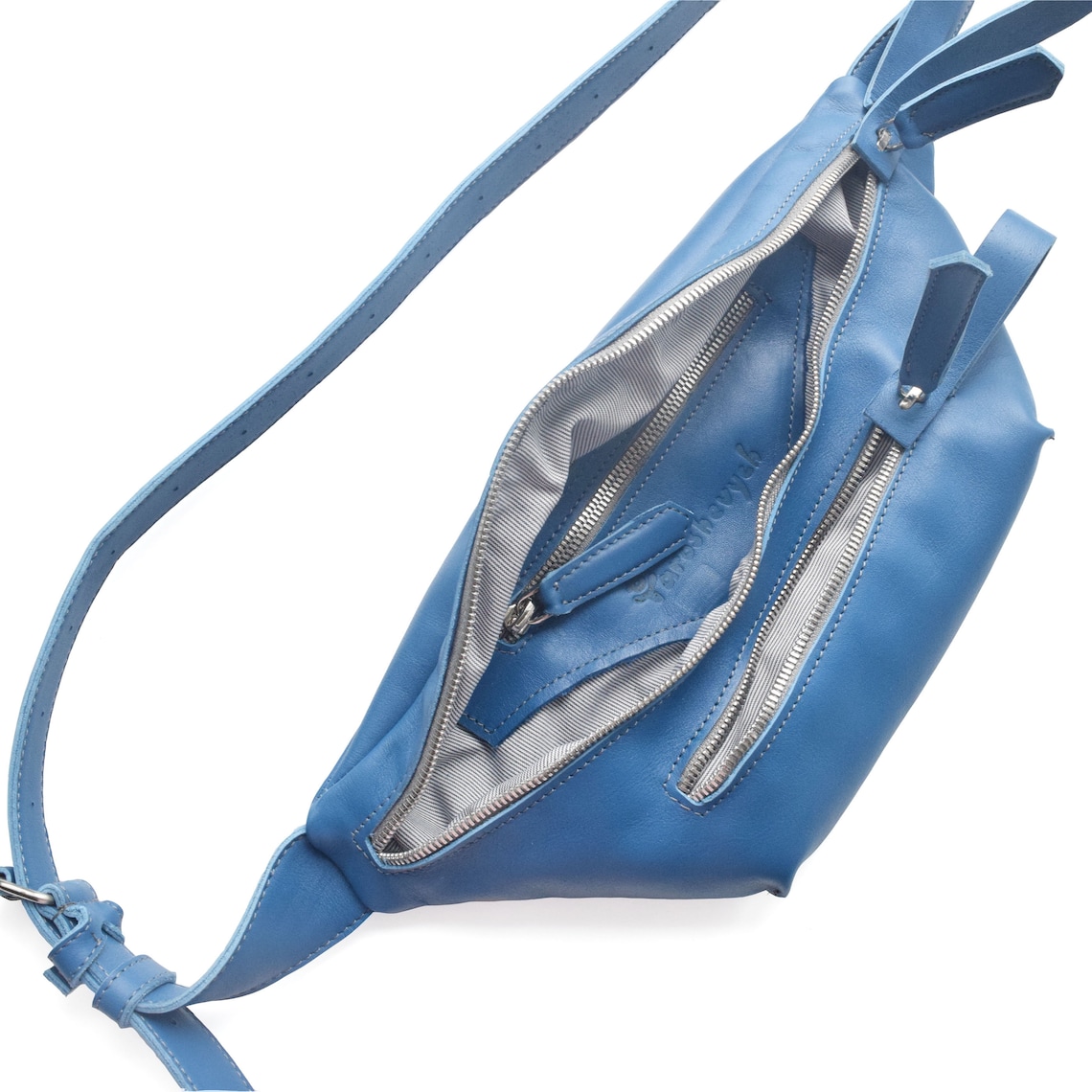 Bright Blue Smooth Leather Fanny Pack for Women or Men - Etsy