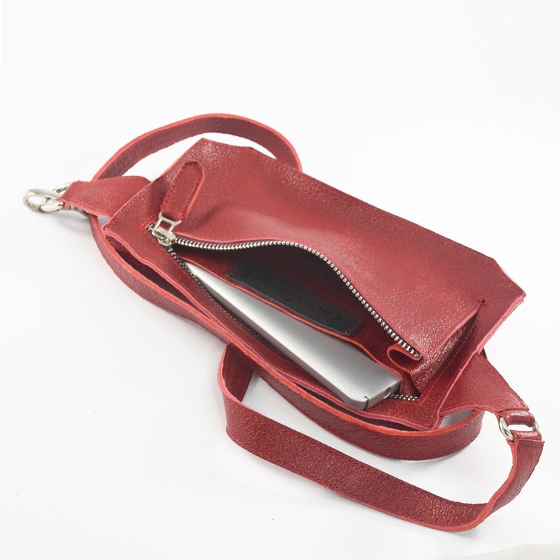 Red Leather Waist Bag for Women - Etsy