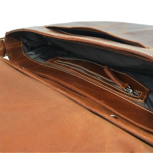 Red Tan Leather Mens Briefcase / Messenger Bag - Etsy