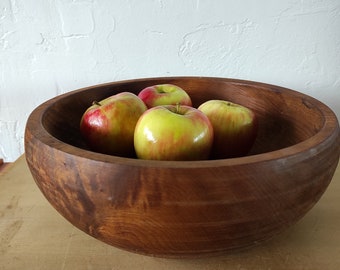Rustic Wooden Bowl, Handmade Vintage Distressed Wooden Bowl, Large ...