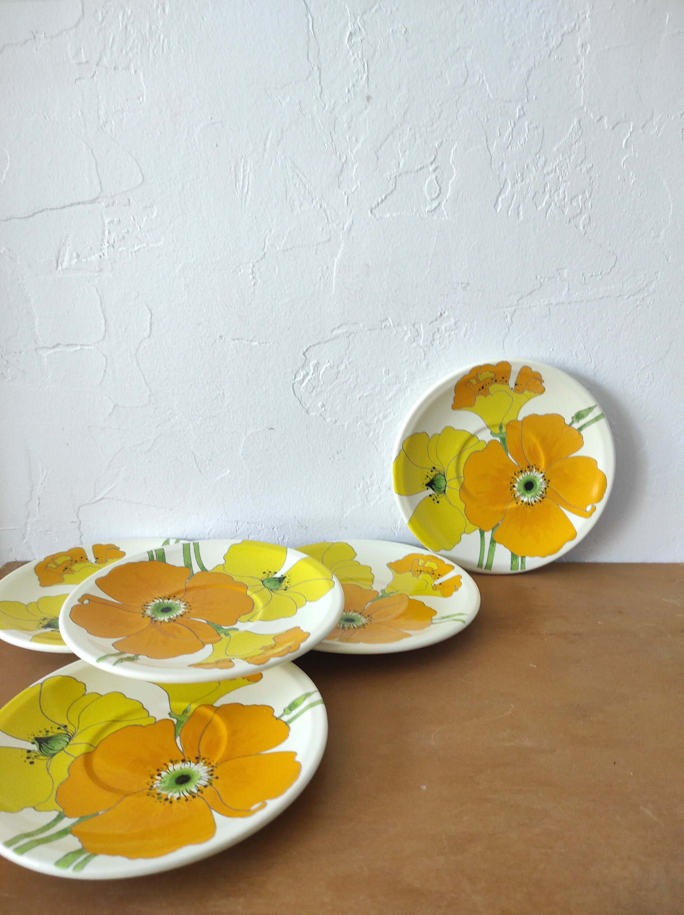 Vintage MCM Poppy Trail by Metlox Wild Poppy Plates Set of 5 - Etsy