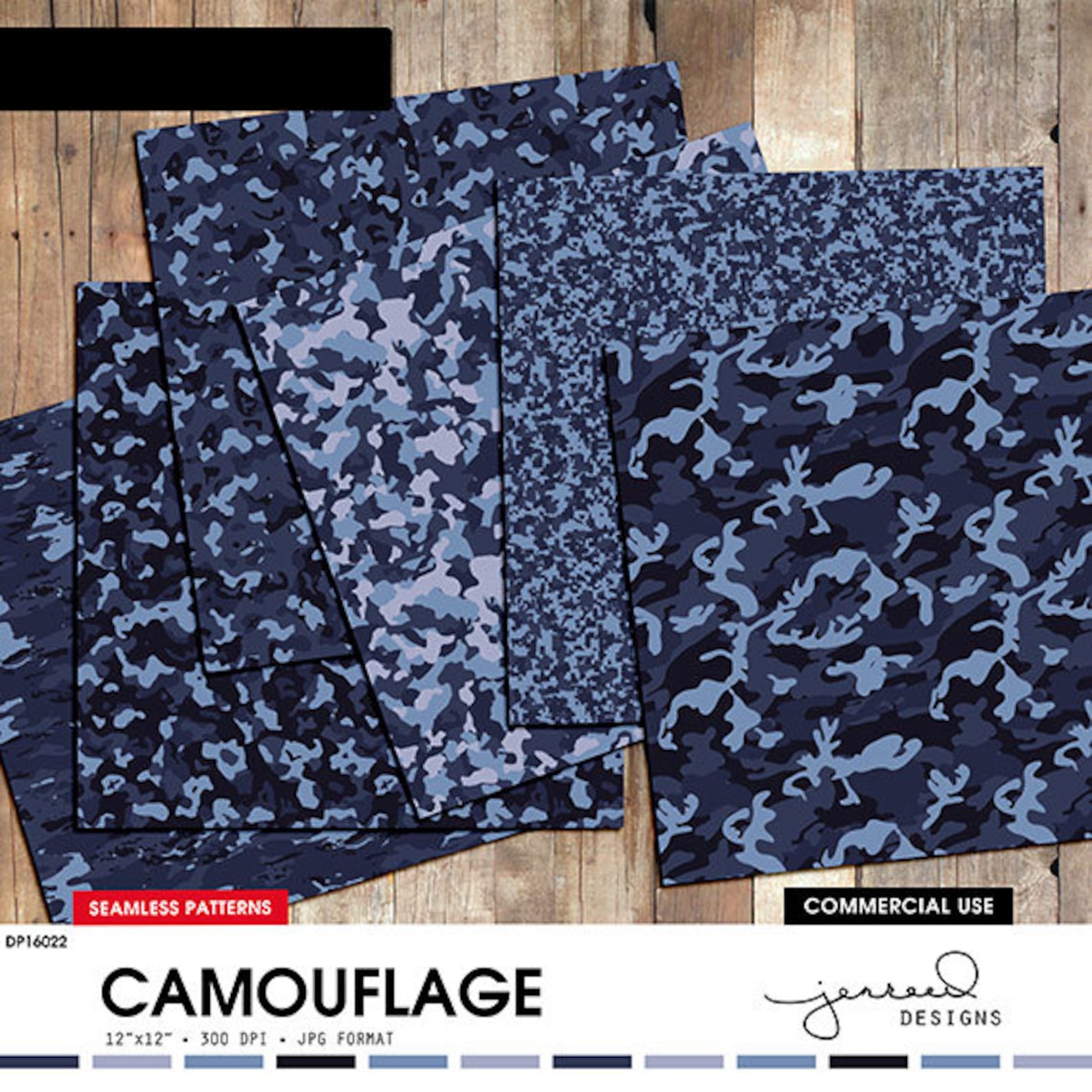 Blue Digital Camo Patterns, US Navy Style Camoflage Design, Seamless ...