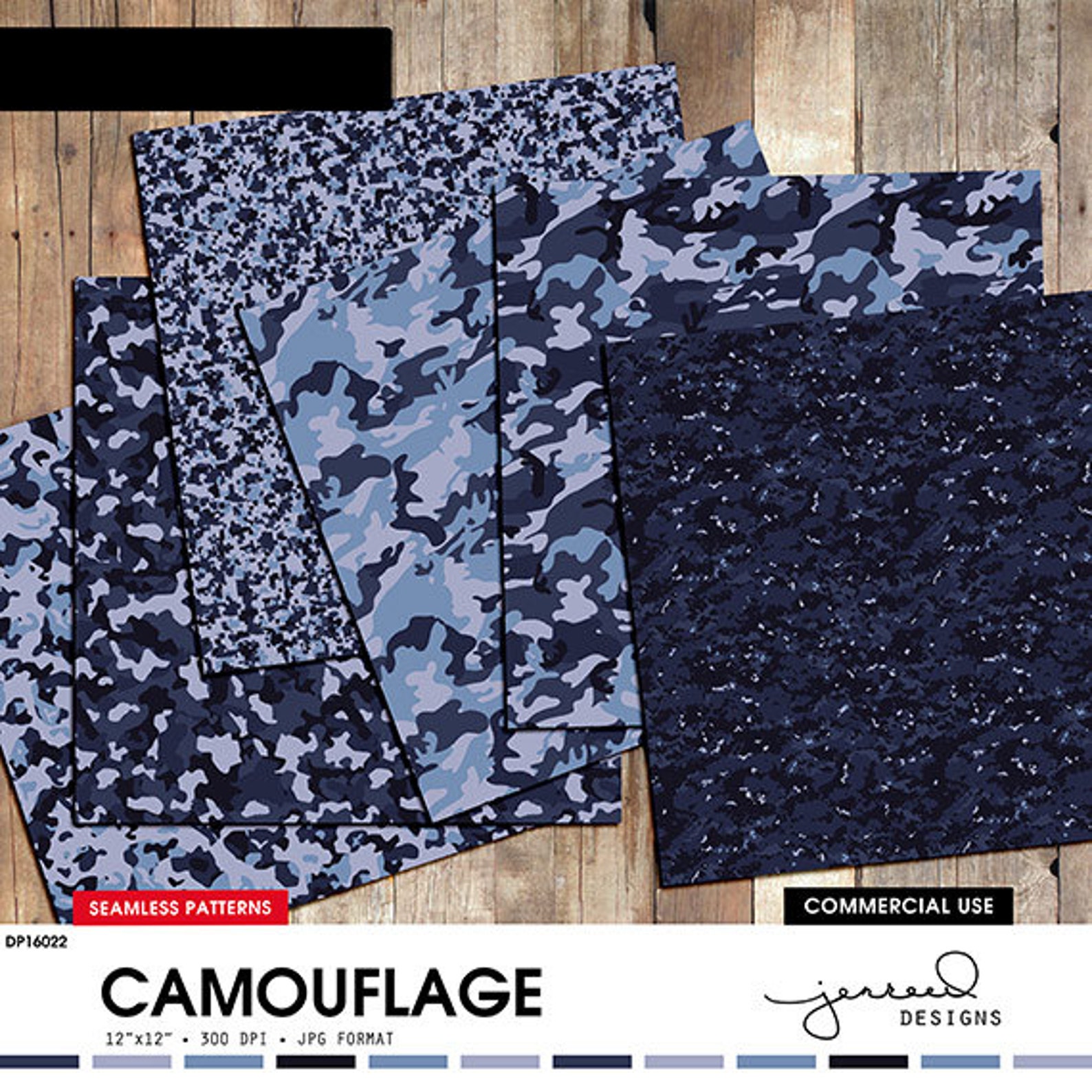Blue Digital Camo Patterns, US Navy Style Camoflage Design, Seamless ...