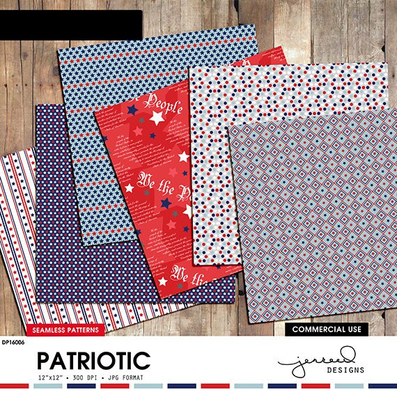 Fourth of July Digital Paper || Patriotic Scrapbook Paper || 4th of ...