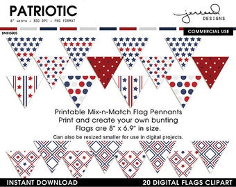 July 4th Bunting Flags || Patriotic Bunting Banner || Fourth of July ...