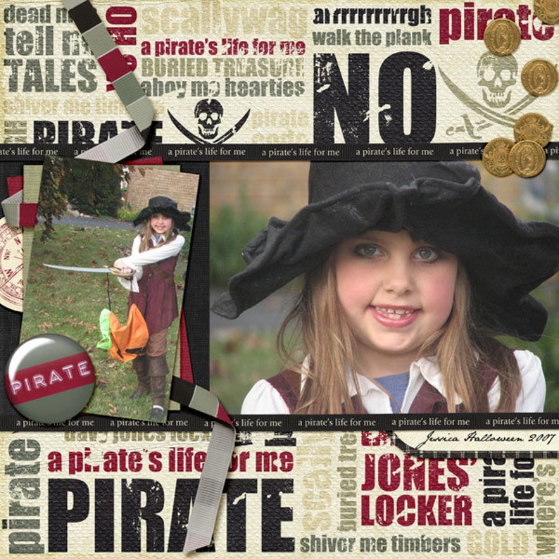 PIRATE Digital Paper - Pirates Theme Paper - Pirate Scrapbook - Pirate ...