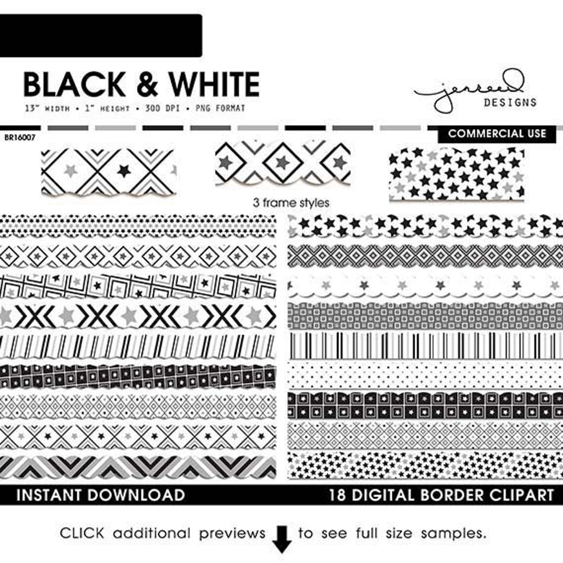 Black and White Page Borders Black & White Clipart Border Black and ...