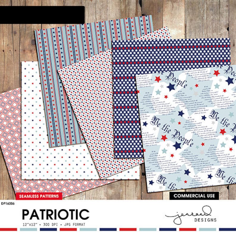 Fourth of July Digital Paper || Patriotic Scrapbook Paper || 4th of ...