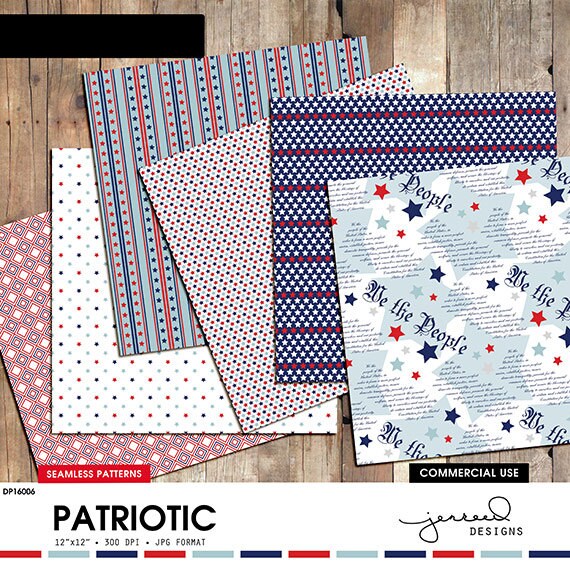 Fourth of July Digital Paper || Patriotic Scrapbook Paper || 4th of ...