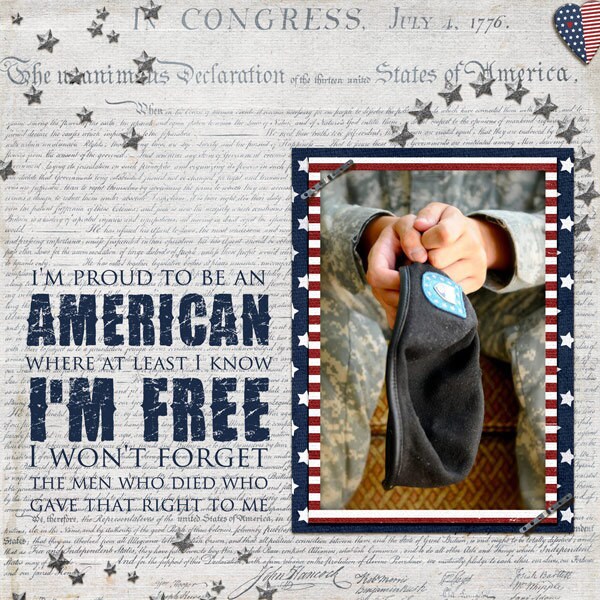 USA Patriotic Digital Paper 4th of July Scrapbook Paper Military Papers ...