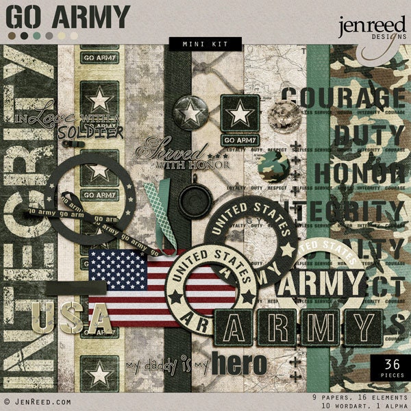 US Army Digital Scrapbook Military Paper Camo Backgrounds - Etsy