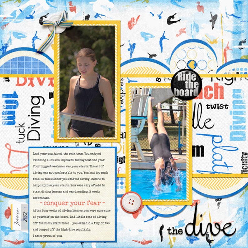 DIVING Scrapbook Kit - Diving Paper - Diving Theme - Diving Backgrounds ...