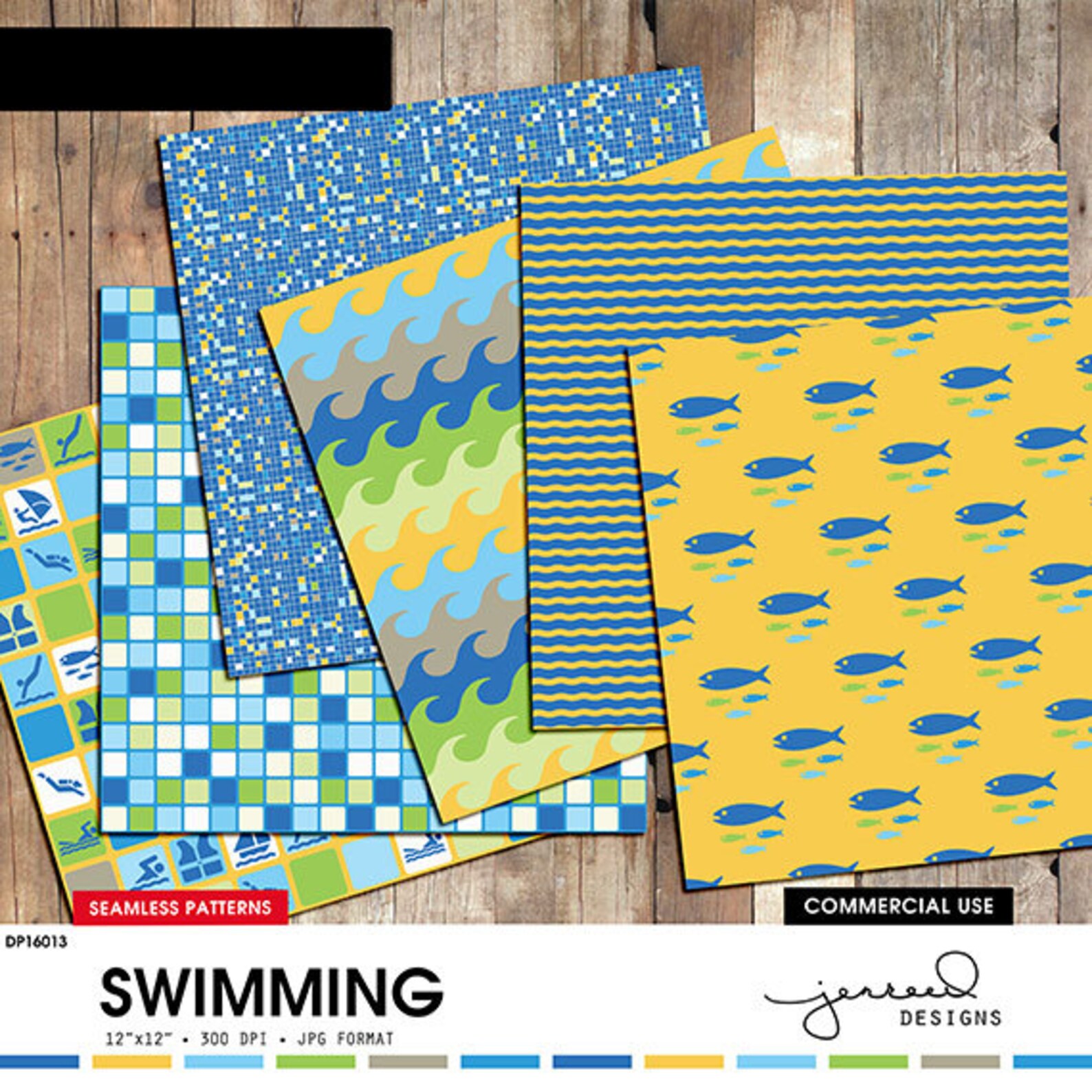 Swimming Scrapbook Paper || Pool Digital Paper || Summer Scrapbook ...