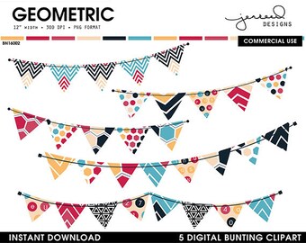 Blue Bunting Banner Clip Art - Etsy
