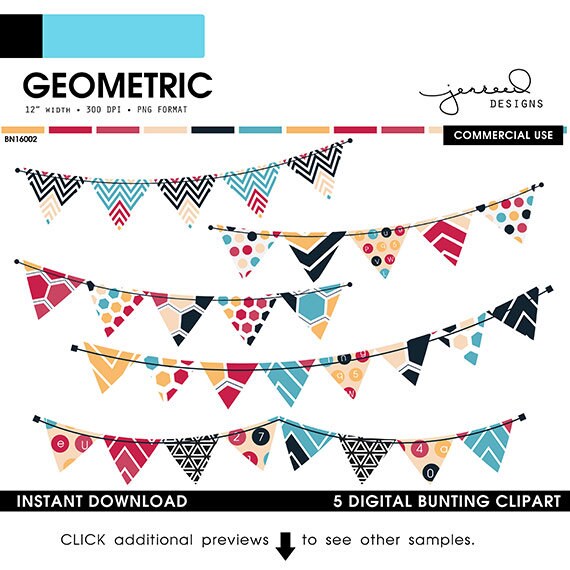 Banner Clipart Bunting Graphics Bunting Clip Art Geometric Banner Navy ...