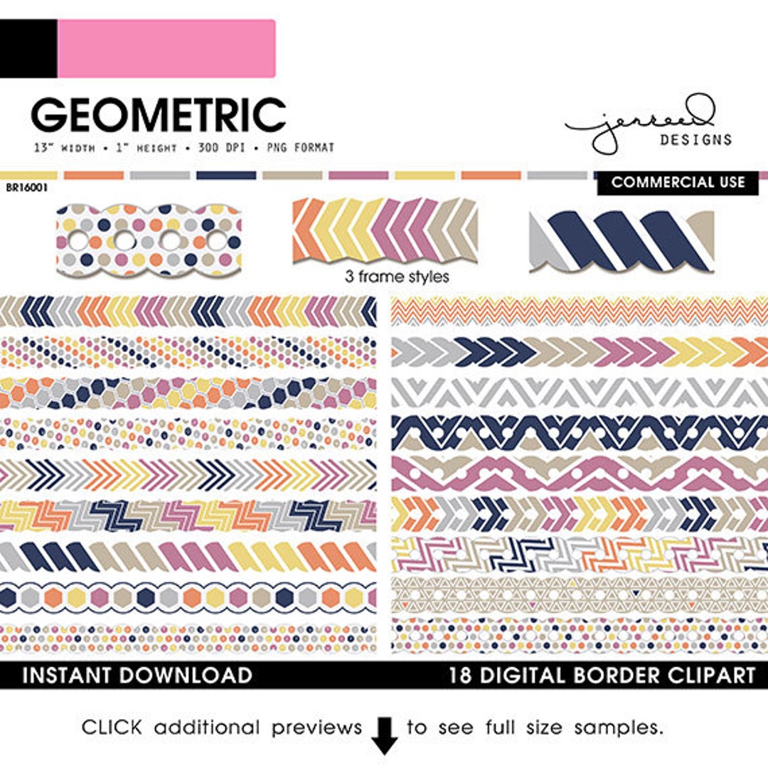 Page Borders || Borders Clip Art || Fun Borders || Geometric Border ...