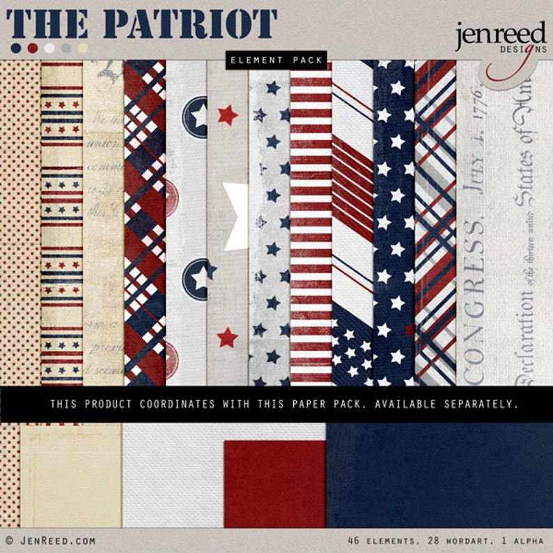 USA Patriotic Digital Scrapbook - 4th of July Digital Clipart ...