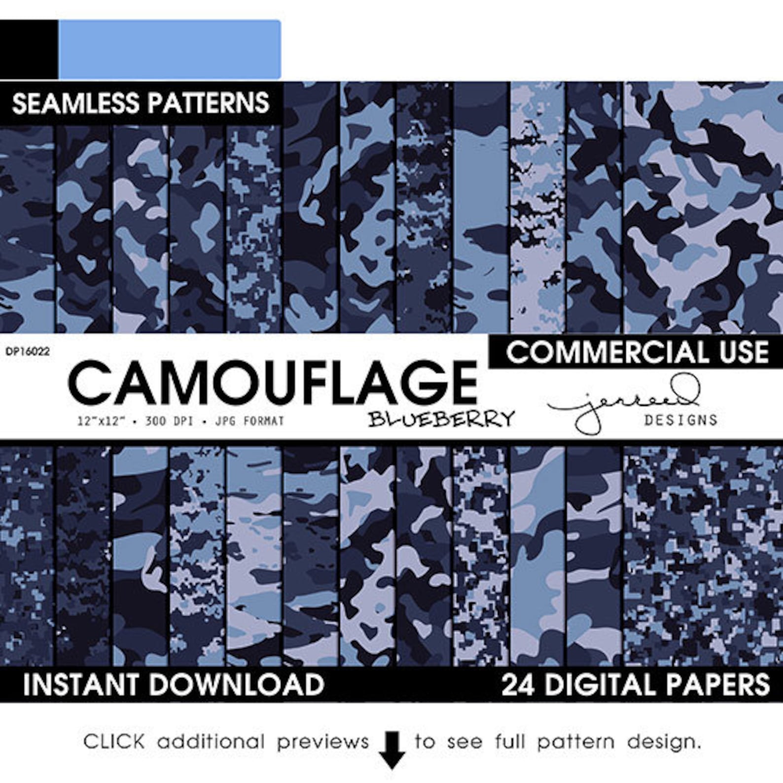 Blue Digital Camo Patterns, US Navy Style Camoflage Design, Seamless ...