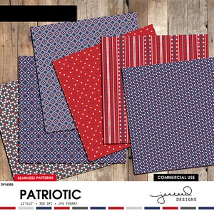 Patriotic Digital Paper || 4th of July Scrapbook Paper || Stars and ...