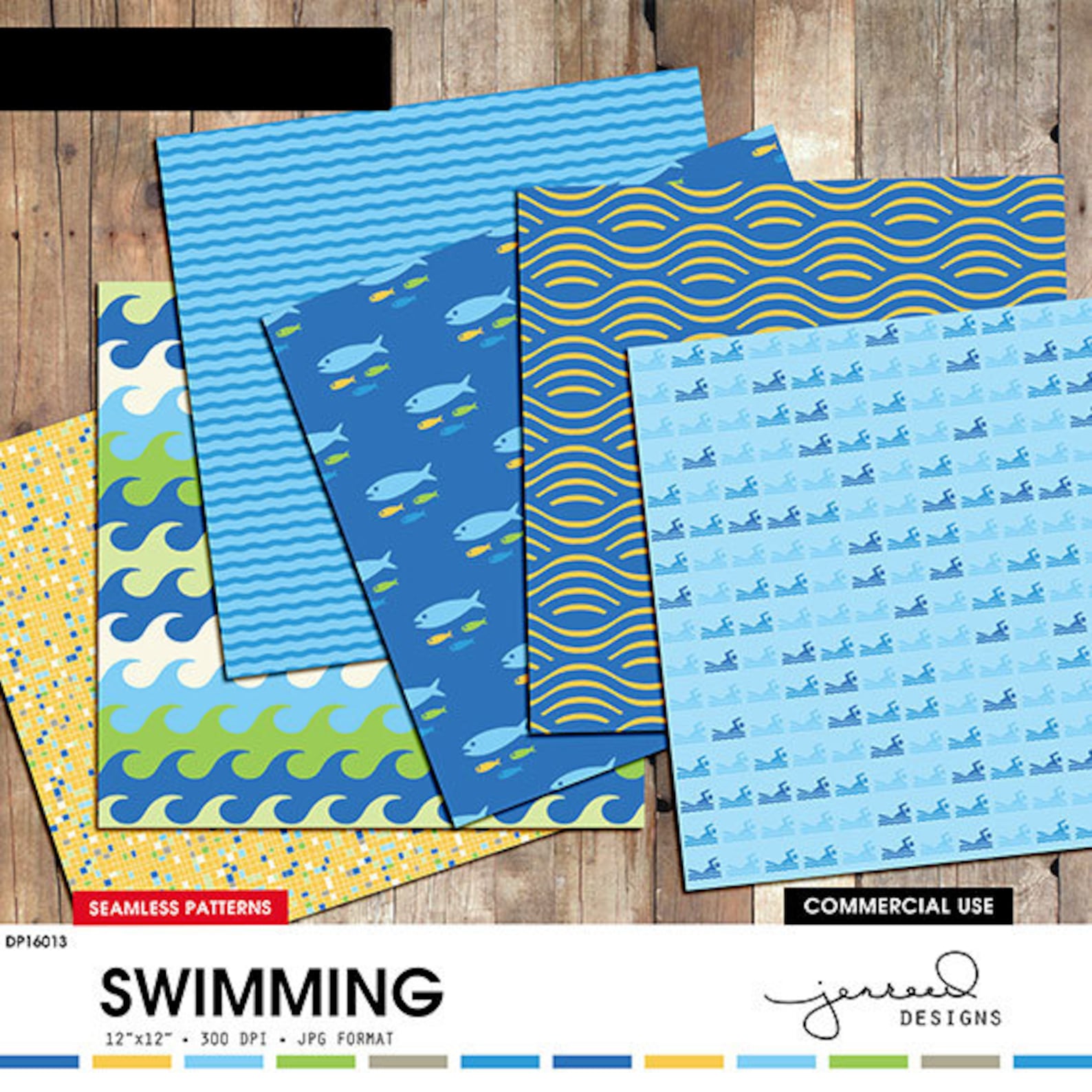Swimming Scrapbook Paper || Pool Digital Paper || Summer Scrapbook ...