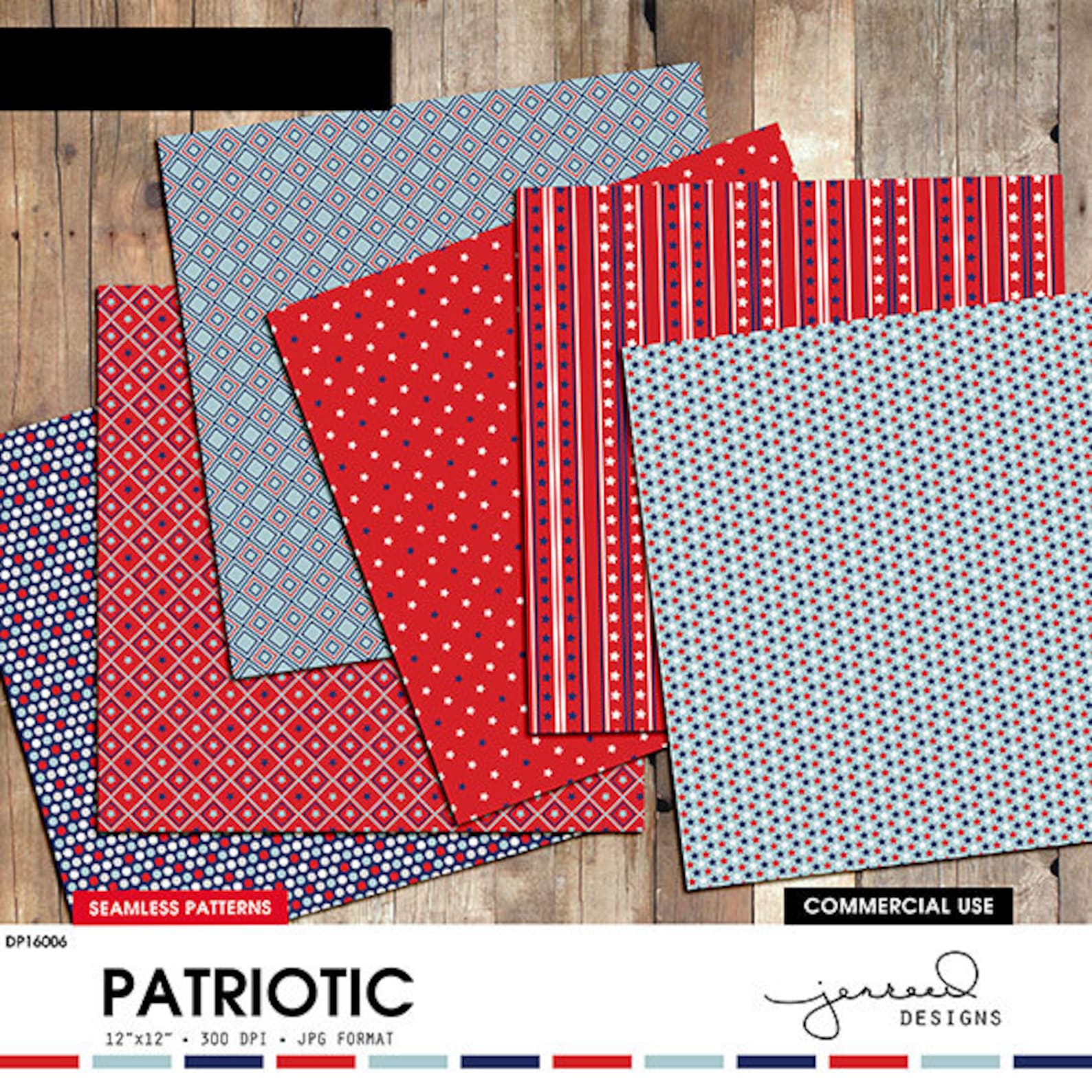 Fourth of July Digital Paper || Patriotic Scrapbook Paper || 4th of ...